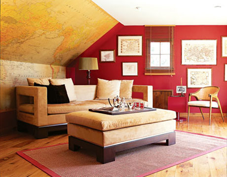 DECORAÇÃO DE SALAS COM PAREDE VERMELHA
