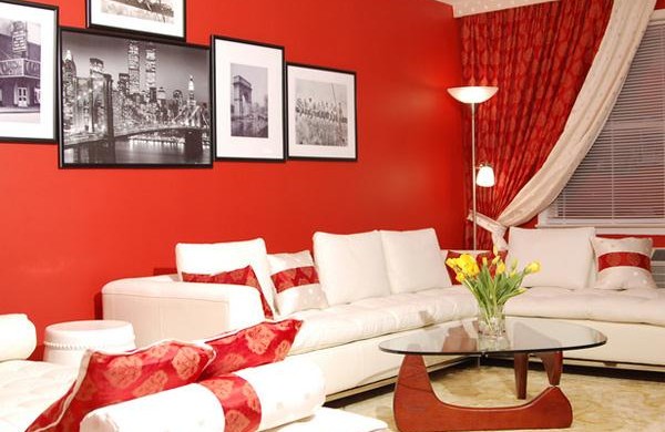 DECORAÇÃO DE SALAS COM PAREDE VERMELHA