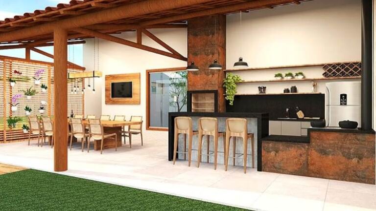 Área Gourmet Rústica: ideias modernas e simples de fazer